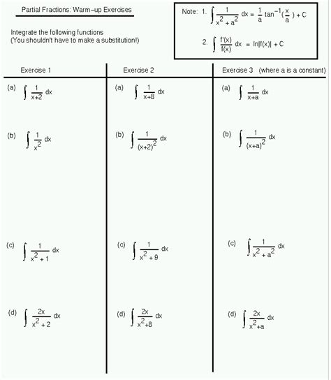 Integration Math100 Revision Exercises Resources Mathematics And