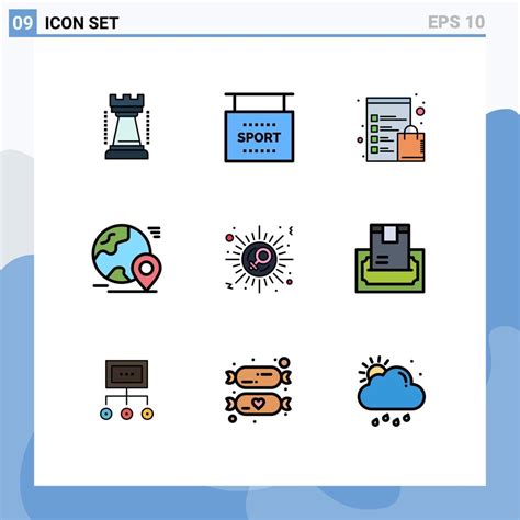 Stock Vector Icon Pack Of Line Signs And Symbols For Sex World Check List Pin Globe Editable