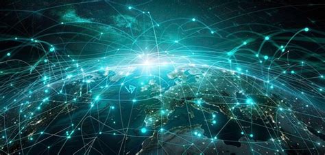 Digital World Globe Centered On Europe Concept Of Global Network And Connectivity On Earth