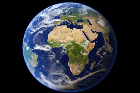 Premium Ai Image Full Earth Planet Against Dark Background Focused On
