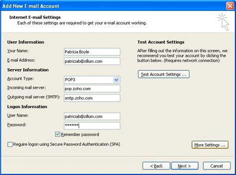 Configuring In Outlook