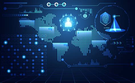 디지털 데이터 차트 통신 컴퓨팅 및 하이테크 미래 디자인 배경에 원 퍼센트 활력 혁신의 추상 기술 Ui 미래지도 Hud 인터페이스 홀로그램 요소 0명에 대한 스톡 벡터 아트