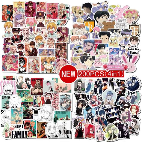 ملصقات أنمي مختلطة 200 قطعة Amazoneg