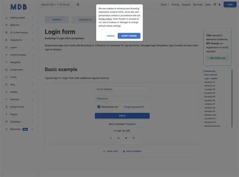 Bootstrap Login Form By Mdbootstrap A Undefined Template Built At Lightspeed
