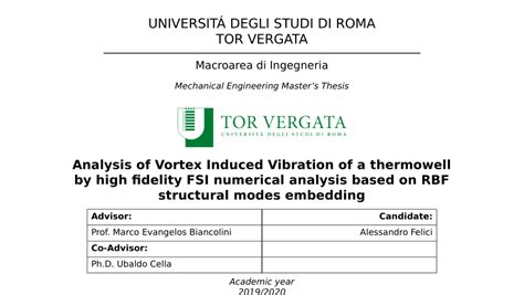 Pdf Analysis Of Vortex Induced Vibration Of A Thermowell By High Fidelity Fsi Numerical