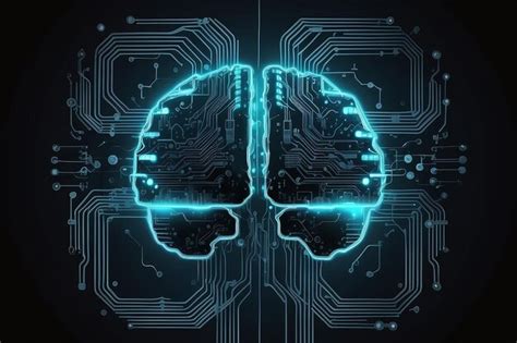 Premium Photo Artificial Cyber Brain For Neural Networks Design Glowing Gpu Circuit Board