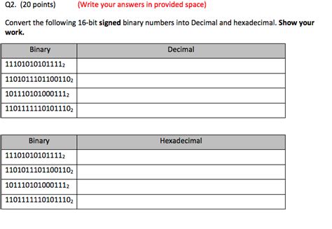 Solved Q2 20 Points Write Your Answers In Provided