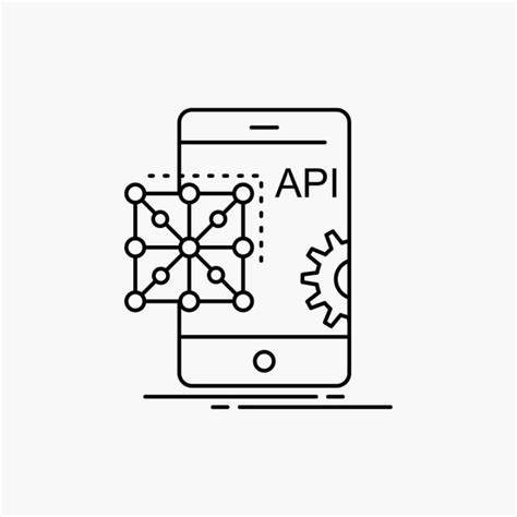 Api Application Coding Development Mobile Line Icon Vector App Application Apps PNG And