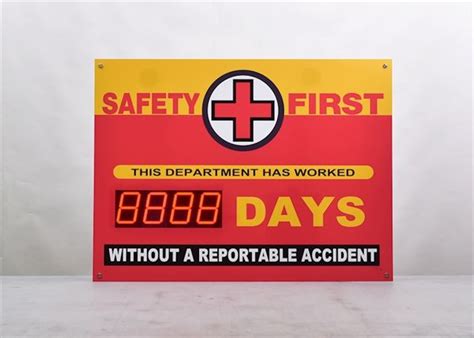 Number Days Since Last Accident Sign With Large Display