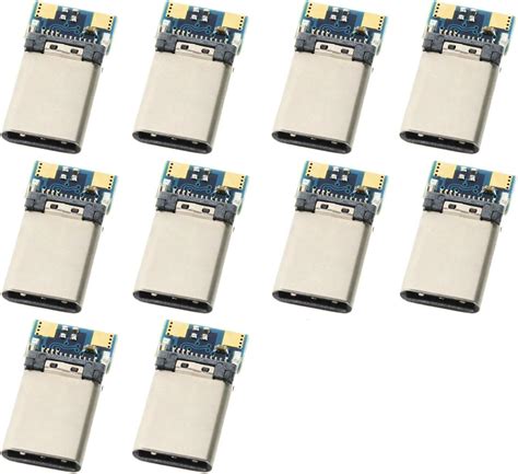 CY Connector Pcs DIY Pin USB Type C USB C Male Plug Connector SMT Type With PC Board