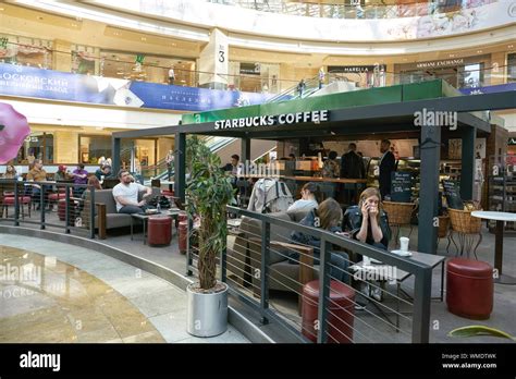 Moscow Russia Circa May 2018 Starbucks Coffee At Afimall Shopping
