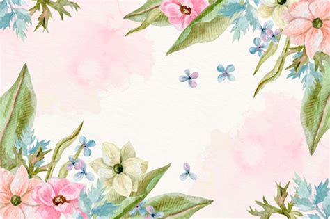 파스텔 색상의 수채화 꽃 배경 무료 벡터