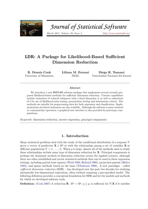 Pdf Ldr A Package For Likelihood Based Sufficient Dimension Reduction