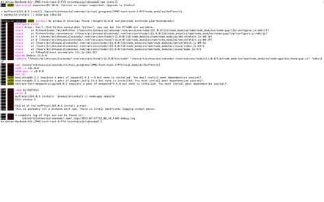 Npm Installation Error On Macos · Issue 594 · Insidesherpajpmc Tech Task 2 Py3 · Github