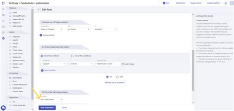 Adding Time Entries To Tickets Using Automation Desk