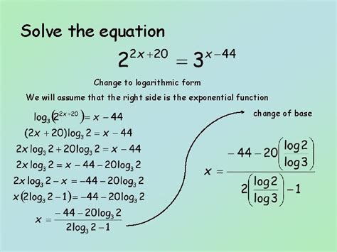Exponential And Logarithmic Equations Section Objectives
