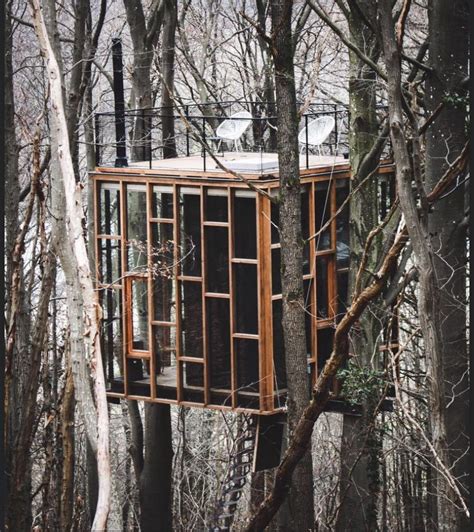 Glass Cube Treehouse At Ici In The Belgian Ardennes Artofit