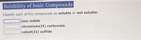 Solved Simple Rules For The Solubility Of Salts In Water