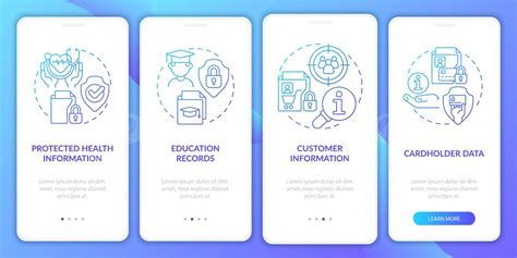 Sensitive Data Illustrations On Mobile Onboarding Screen With Blue Gradient Vector Mobile Task
