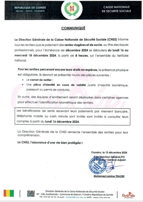 Paiement Des Rentes Viagères Et De Survie De Décembre 2024 Modalités Et Dates Importantes