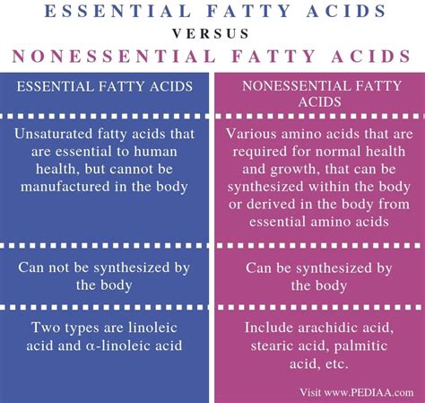 What Is The Difference Between Essential And Nonessential Fatty Acids
