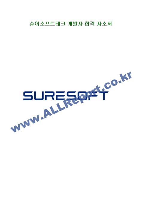 슈어소프트테크 개발자 합격 자소서it전산통신자기소개