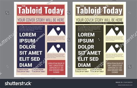 Newspaper Layout Design Tabloid Front Page Stock Vector Royalty Free
