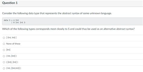 Solved Question 1 Consider The Following Data Type That