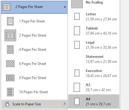How To Print Two A5 Pages On To Single A4 Page Word 365 Office ToDo