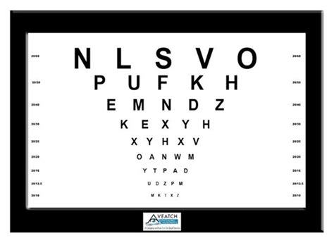Ophthalmic Equipment Visual Acuity Eye Charts Veatch Ophthalmic Instruments
