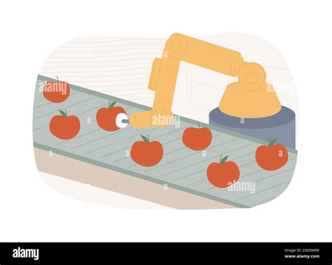 Sorting And Packing Robots Isolated Cartoon Vector Illustrations Stock