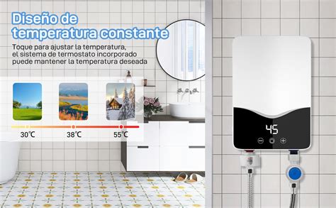 Calentador De Agua Eléctrico Instantáneo Con Rociador De Ducha