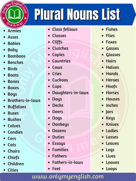Plural Noun List In English