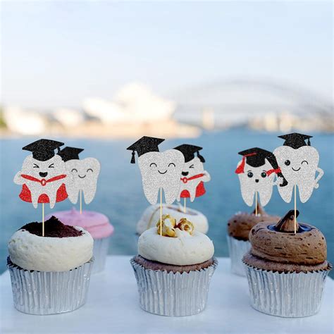 Firefairy Dental Graduation Cupcake Toppers Dentist Grad Cupcake Toppers Congrats Dentist Future