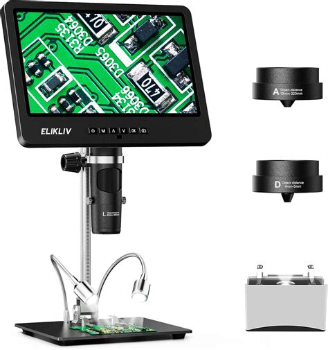 Elikliv 3 Lens Lcd Digital Microscope With 7 Inch Screen