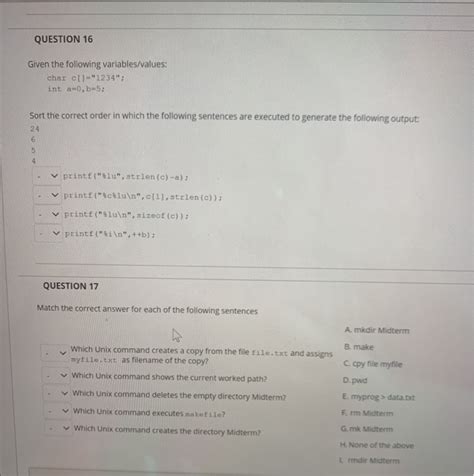 solved question 16 given the following variables values