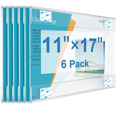 Maxgear Acrylic Sign Holder 11 X 17 Sign Holders Plastic Frames Clear