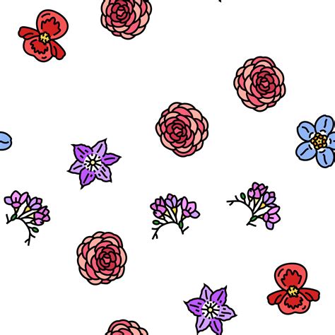 Flower Blossom Spring Vector Seamless Pattern 23245513 Vector Art At Vecteezy