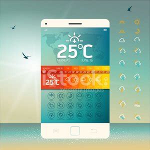 Weather Widget Symbols And Interface Design Royalty Free Vector Stock FreeImages