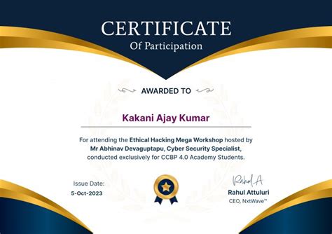 Ajay Kumar Kakani On Linkedin Cyber Ccbp Nxtwave Cybersecurity