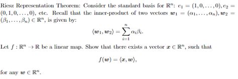 solved riesz representation theorem consider the standard