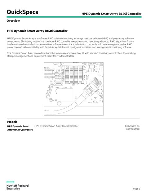 Hpe Dynamic Smart Array B140i Controller