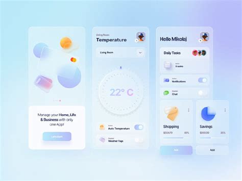 灵感的诞生 在新拟物风的设计趋势下，催生的glassmorphism毛玻璃风格最近也深受设计师的喜爱有小面积点缀，也有全页面运用，增加的「