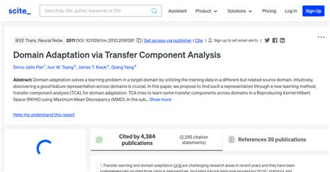Domain Adaptation Via Transfer Component Analysis Scite Report