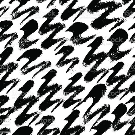 벡터 브러시 줄무늬와 선 완벽 한 패턴입니다 흰색 바탕에 검은 색입니다 손으로 그린 그레인 텍스처 잉크 기하학적 요소입니다 패션 현대적인 스타일입니다 끝 없는 직물 인쇄