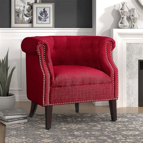 Lexicon Wyatt Fabric Accent Chair Red Home And Kitchen