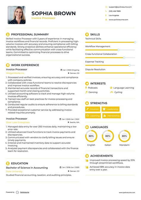 10 Invoice Processor Resume Samples And Templates For 2025