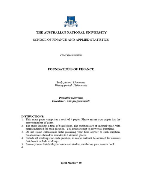 Foundations Of Finance Final Prac Exam 1 Pdf Futures Contract