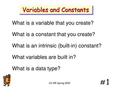 Ppt Variables And Constants Powerpoint Presentation Free Download Id3245086