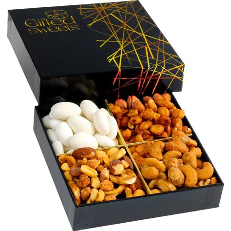 Flavored Nuts T Box Bdf32 4 Variety Sampler Gourmet Nut T Basket Holiday Nut Tray